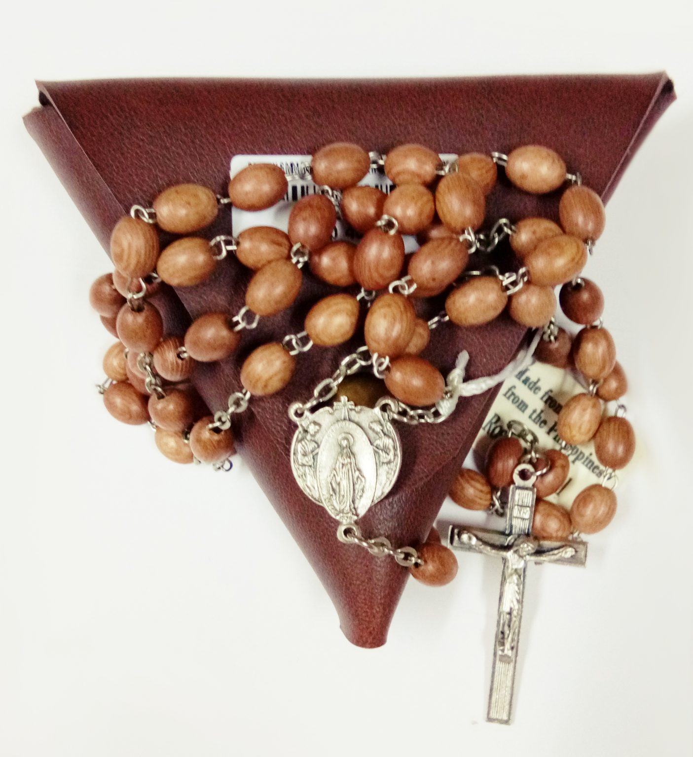 ROSARY W/LEATHER (round pouch) - Paulines